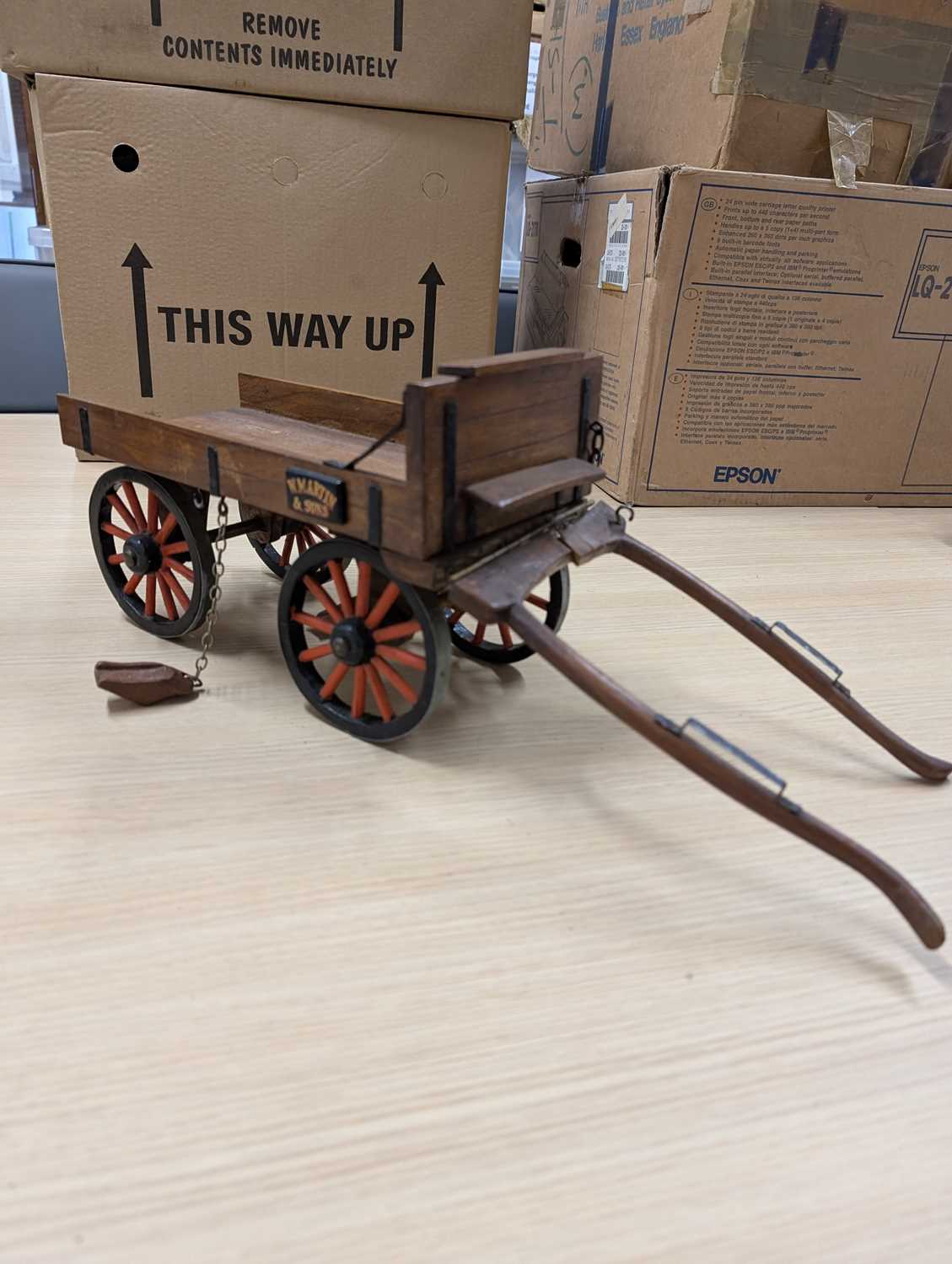 Lot 588 - Model of a dray signed W Martin & Sons and a