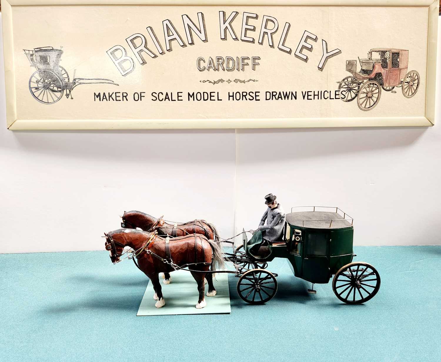 Lot 534 - Double Brougham Carriage Model (50x16x21)