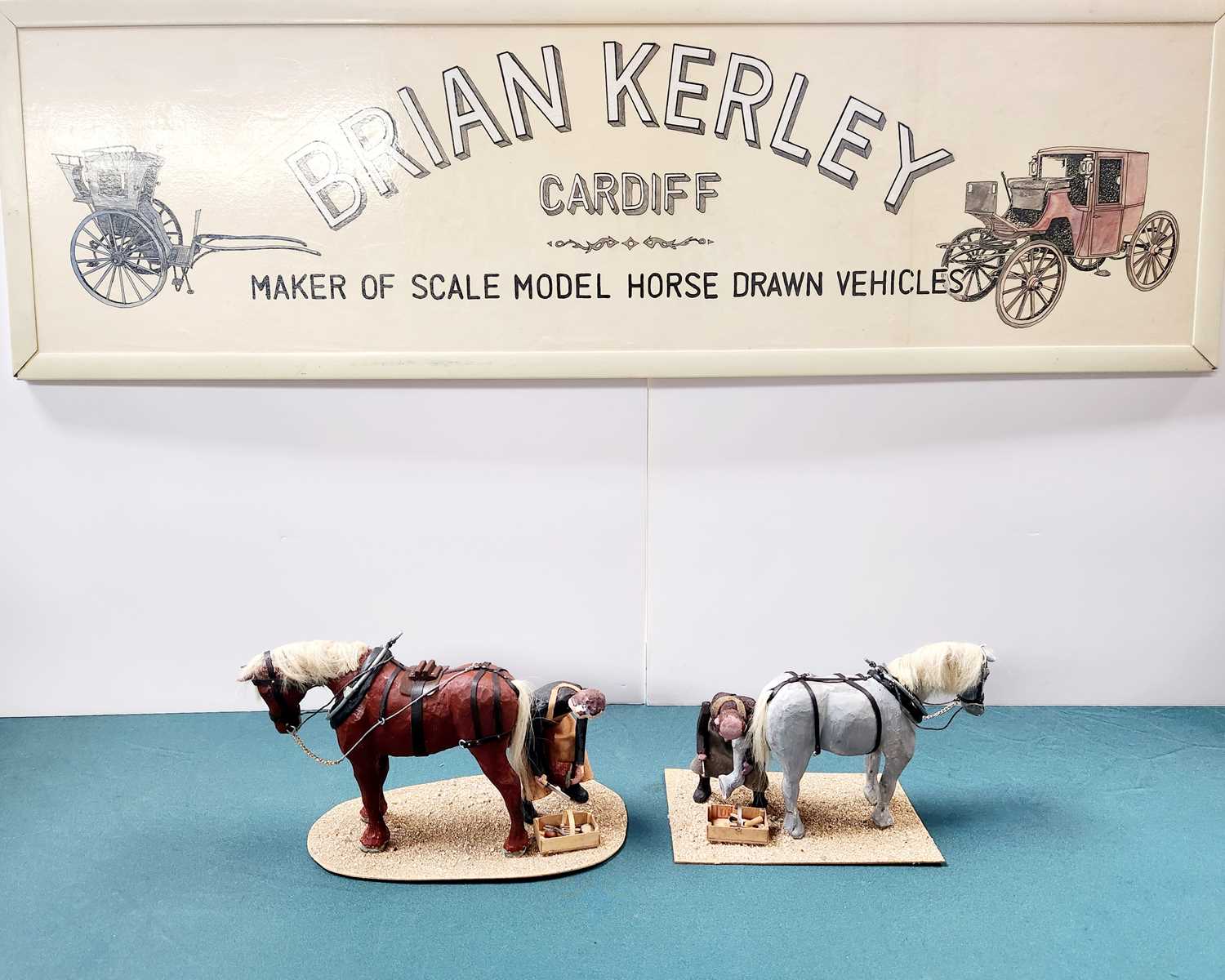 Lot 542 - Pair of Horses with Farriers Models
